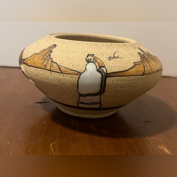 zodin | Art | Zodin Signed Southwestern Sand Art Pottery Candle Holder ...